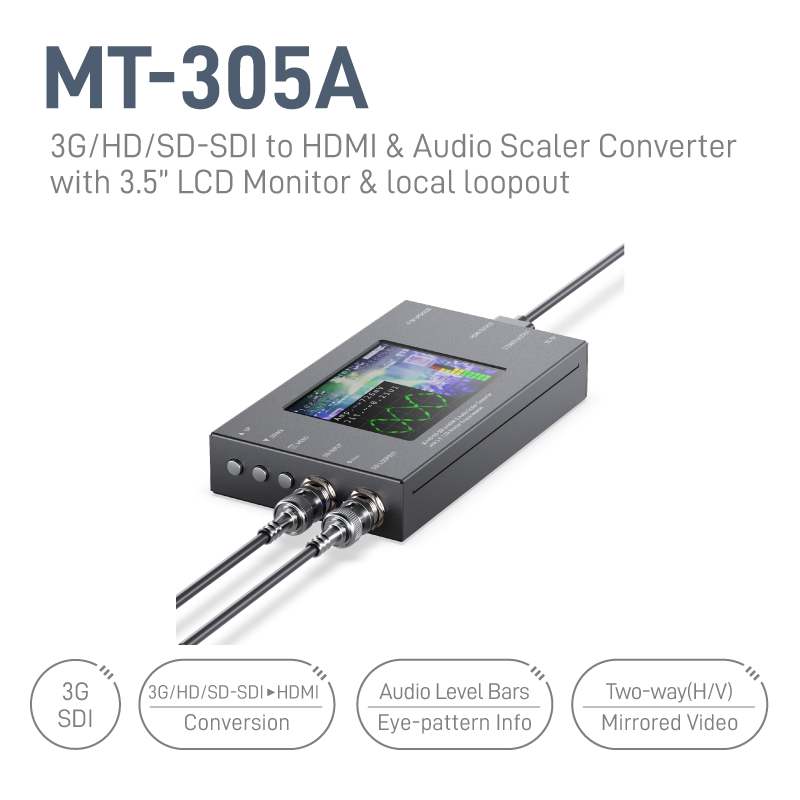 3G-SDI to HDMI Converter with Scaler and Monitor | GoMax Electronics, Inc.